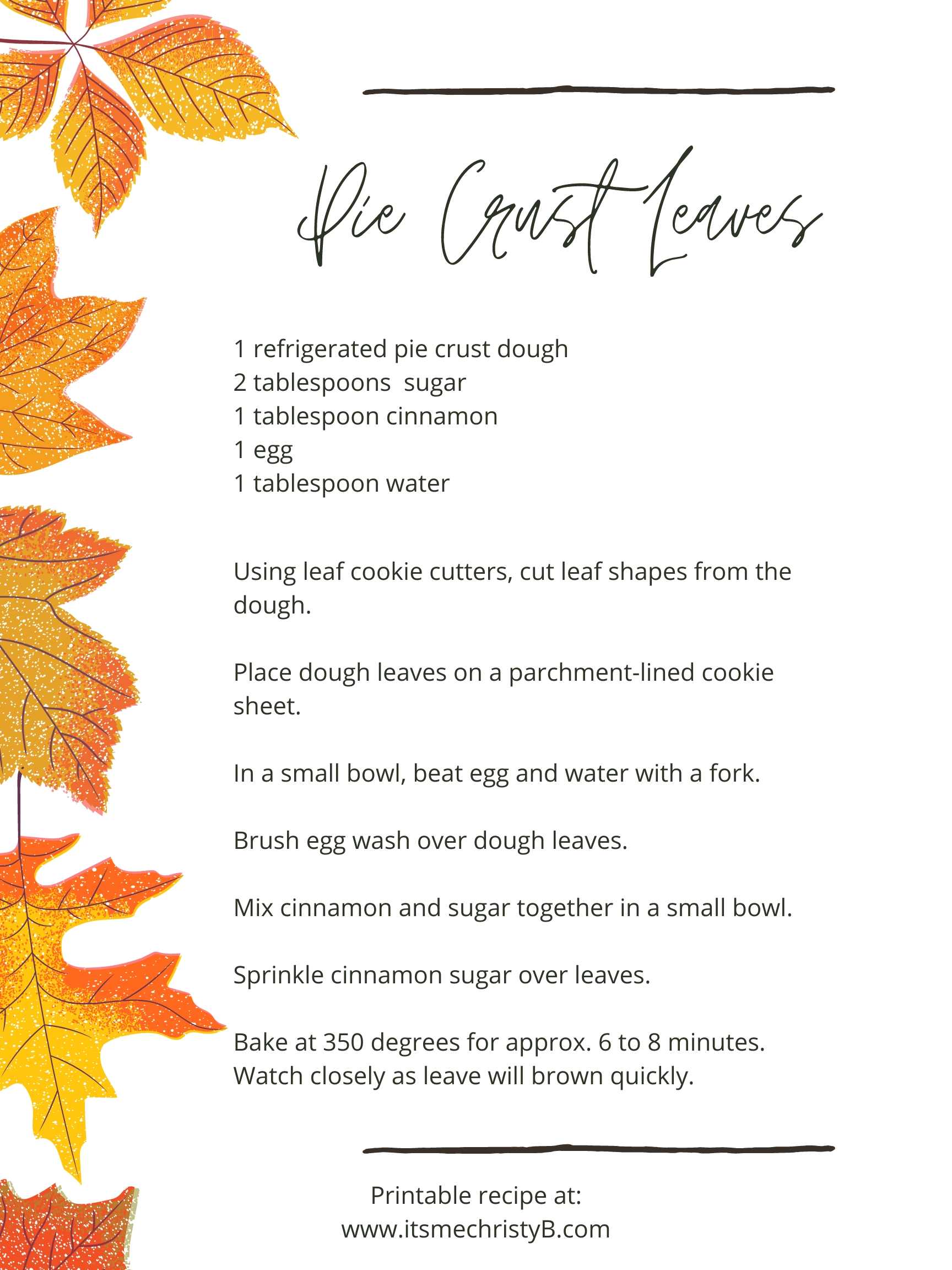 LEAF PIE CRUST COOKIES + CARAMEL APPLE DIP - It's Me, ChristyB